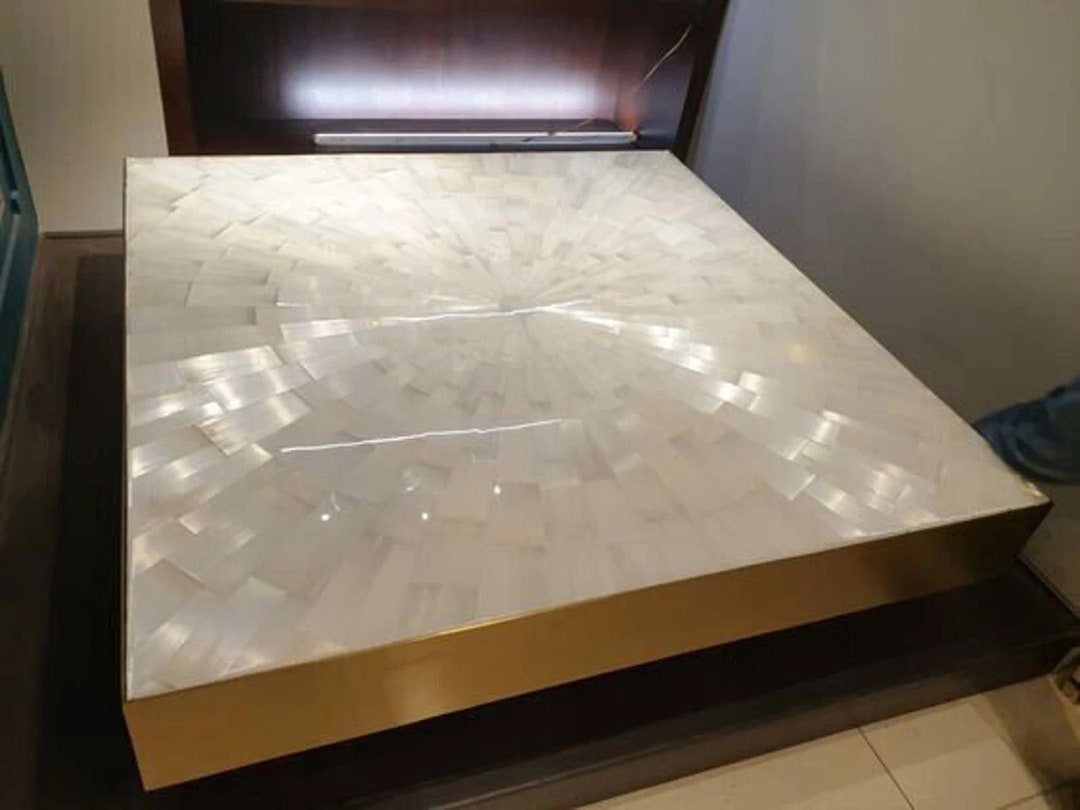 Tranquil Selenite Coffee Table Centerpiece, Crystal-infused Living Room ...