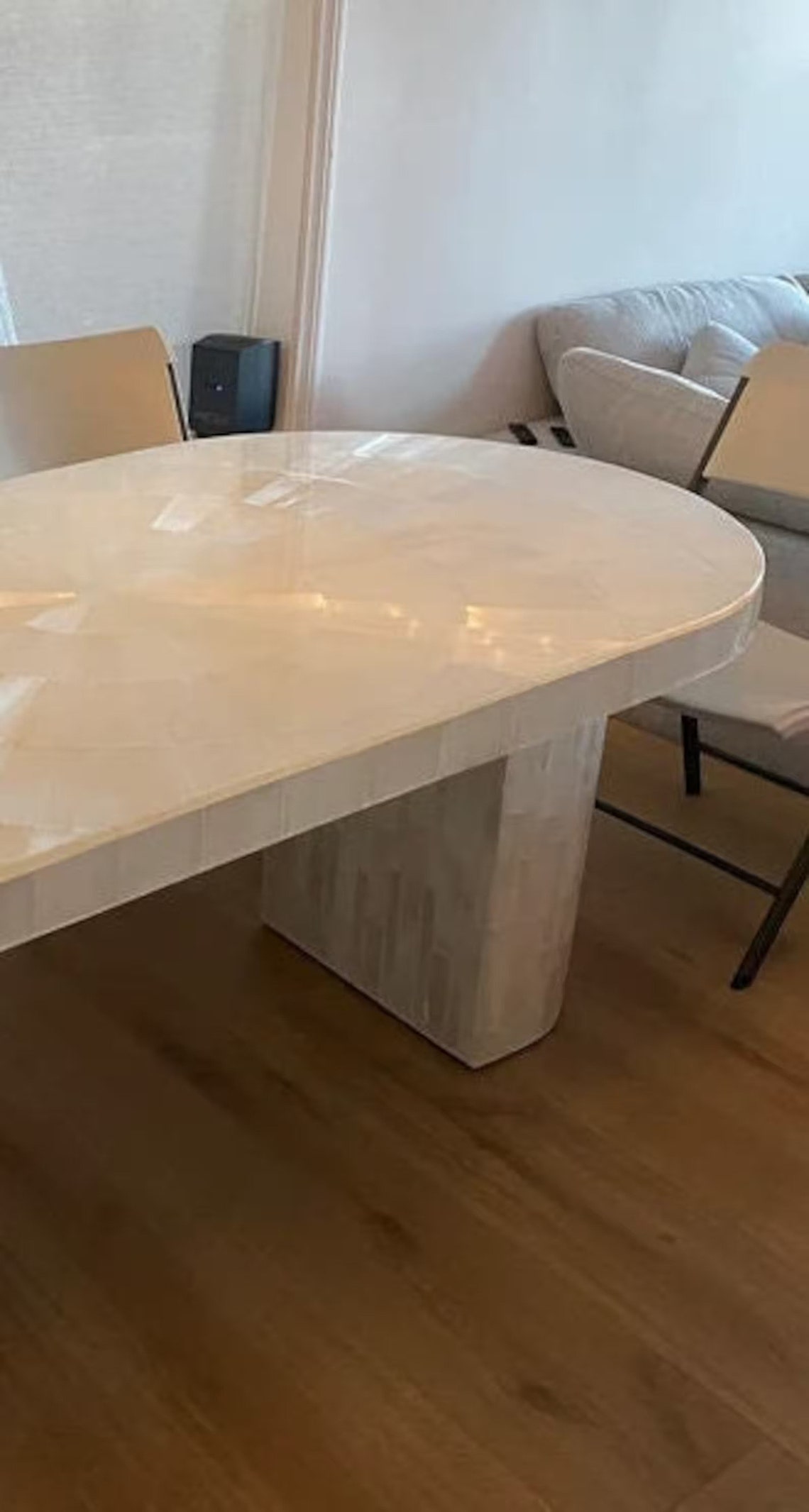 Natural Selenite Stone Oval Coffee Table, Crystal Healing Selenite ...