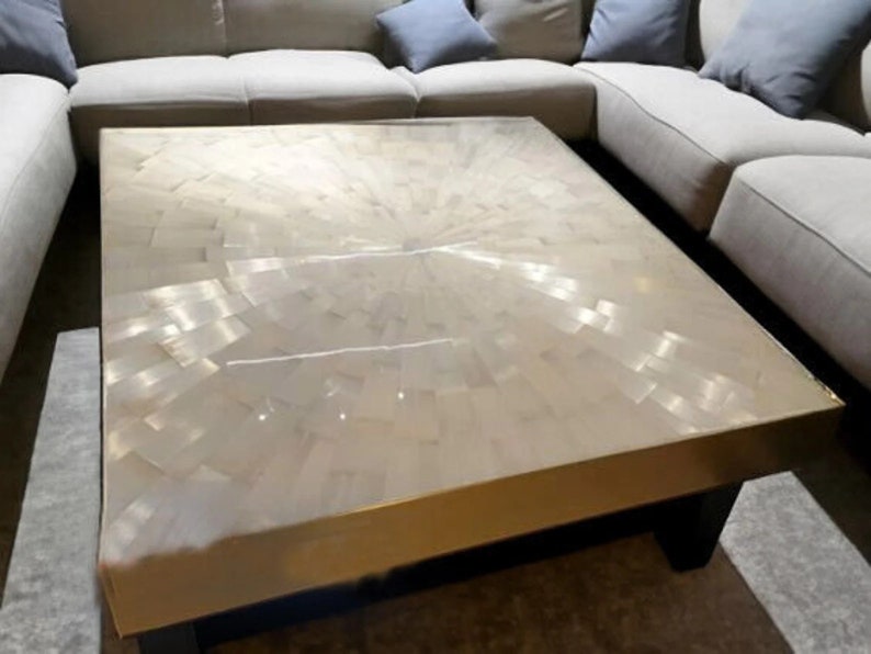 Tranquil Selenite Coffee Table Centerpiece, Crystal-infused Living Room ...