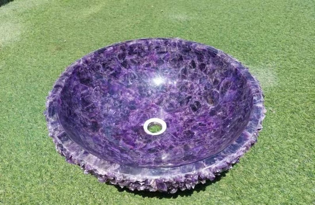 Natural Amethyst Geode Vanity Sink, Geode-inspired Bathroom Decor ...