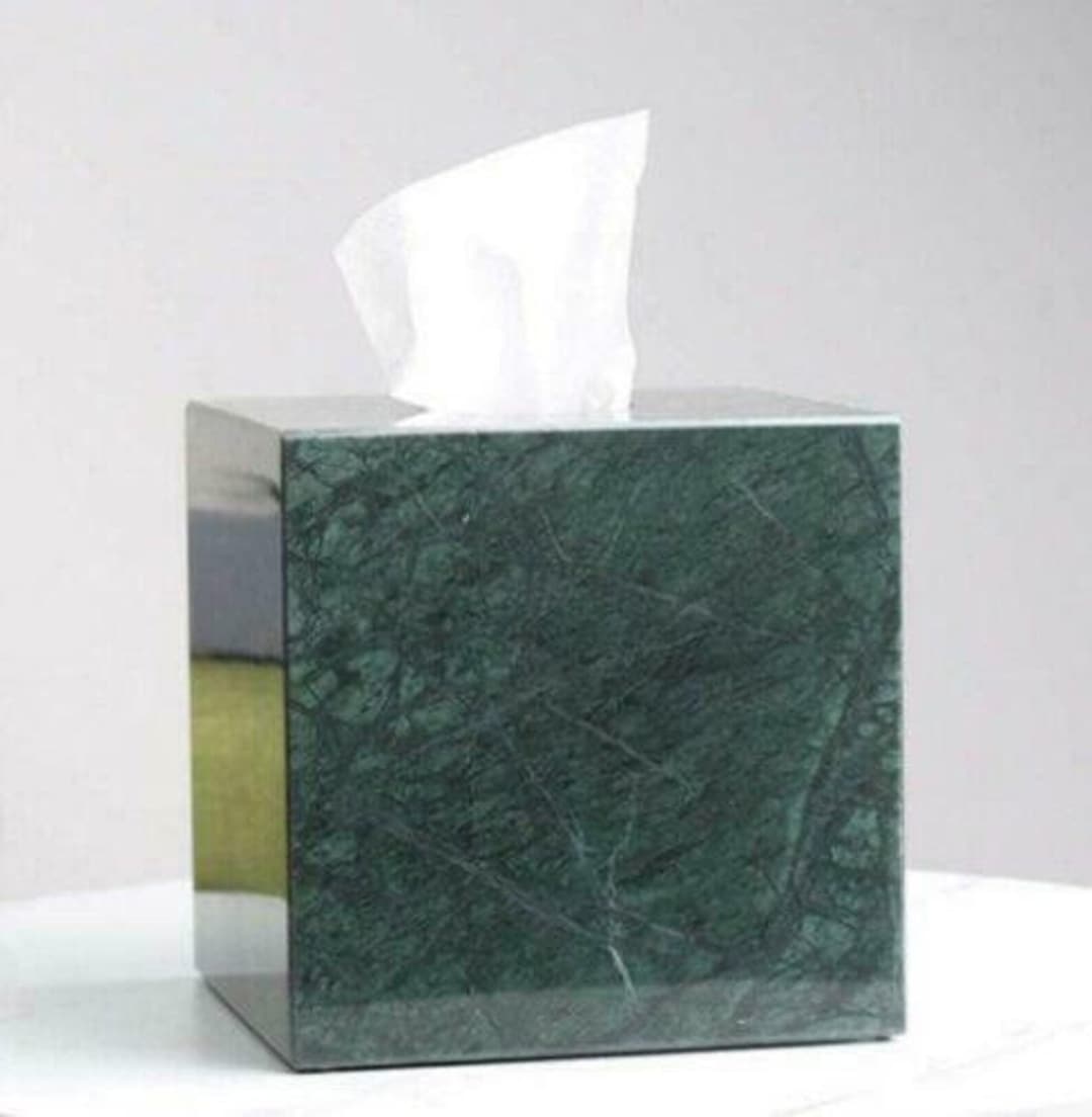 Natural Green Marble Effect Tissue Box, Napkin Dispenser, Luxury Marble ...