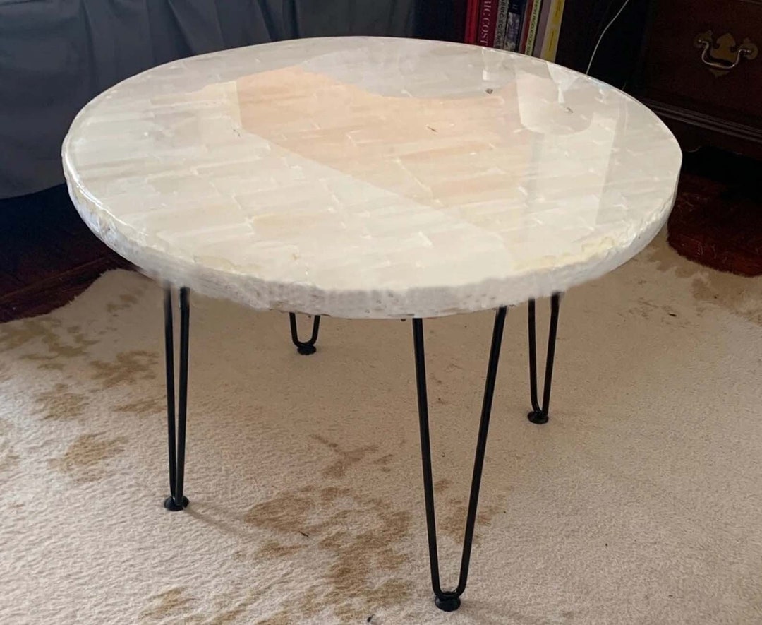 Crystal Selenite Stone Coffee Table, Crystal Healing Furniture,selenite ...
