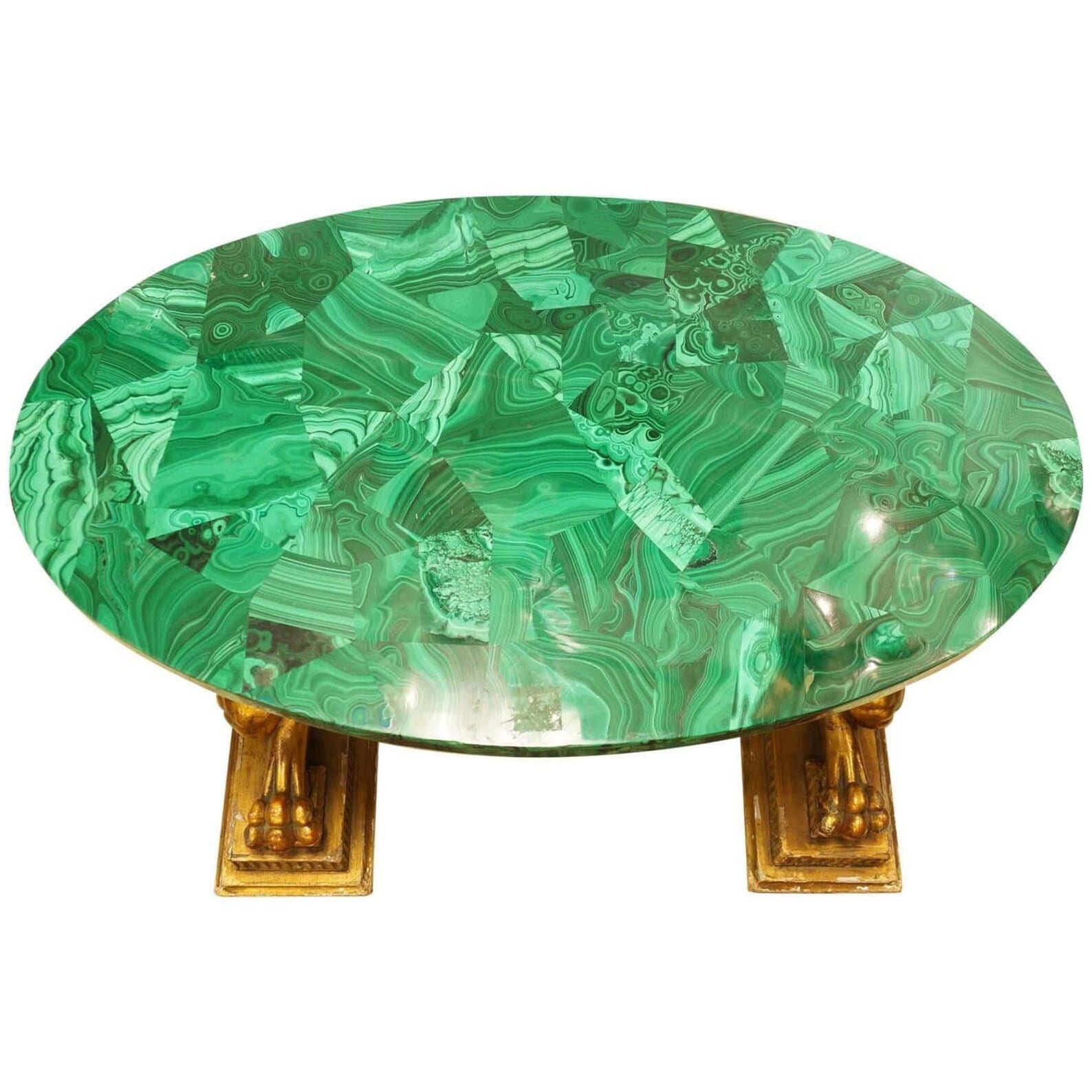 Luxury Malachite Stone Table for Home & Office, Exotic Green Stone ...