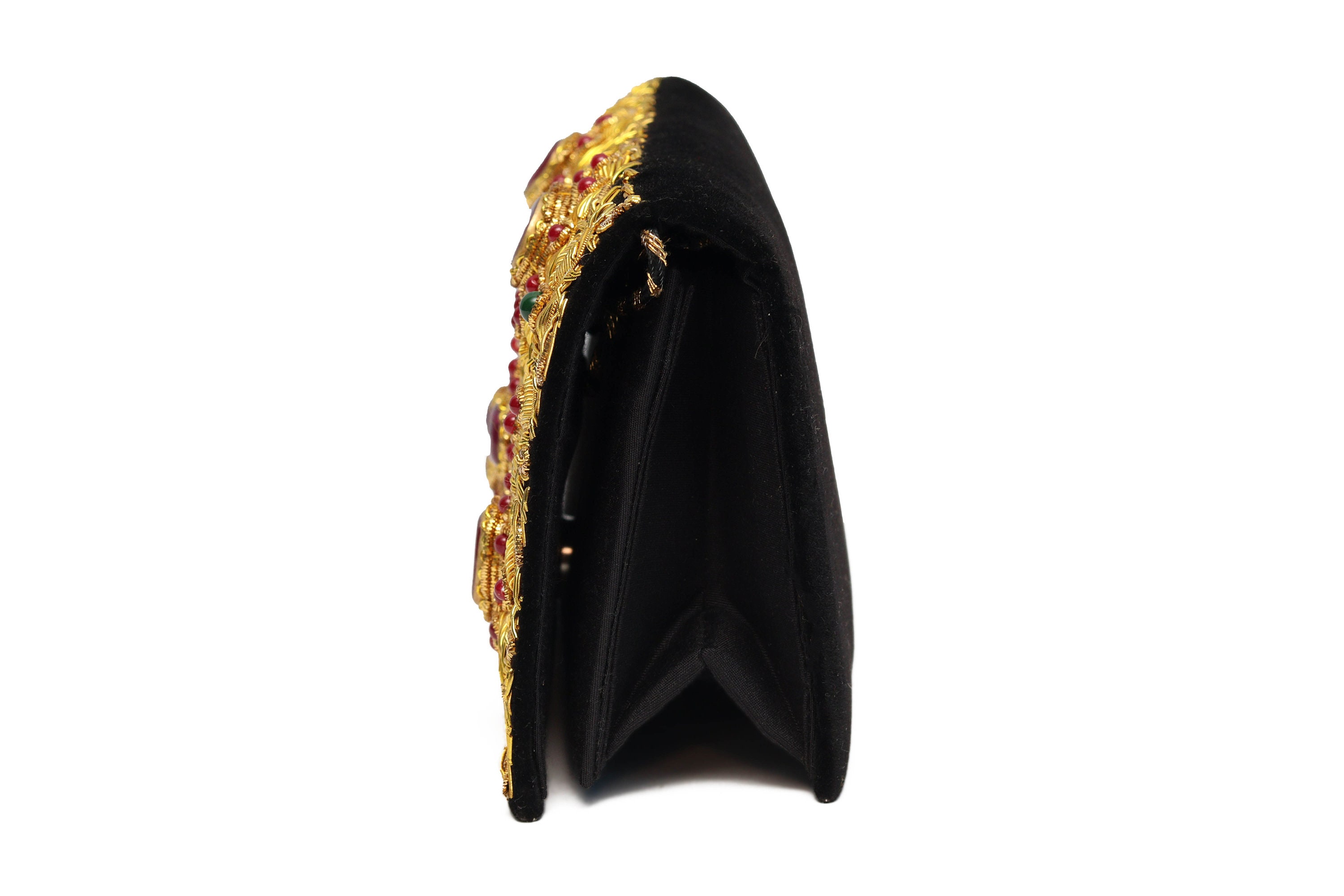 Regal Gold Embellished Clutch, Vintage-inspired Gold Zardozi Clutch ...