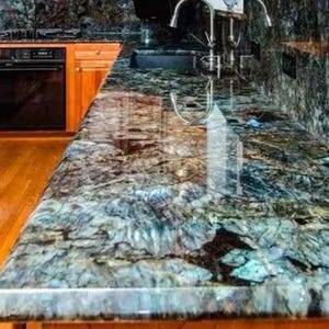 Labradorite Kitchen Island Countertop Slab - Etsy