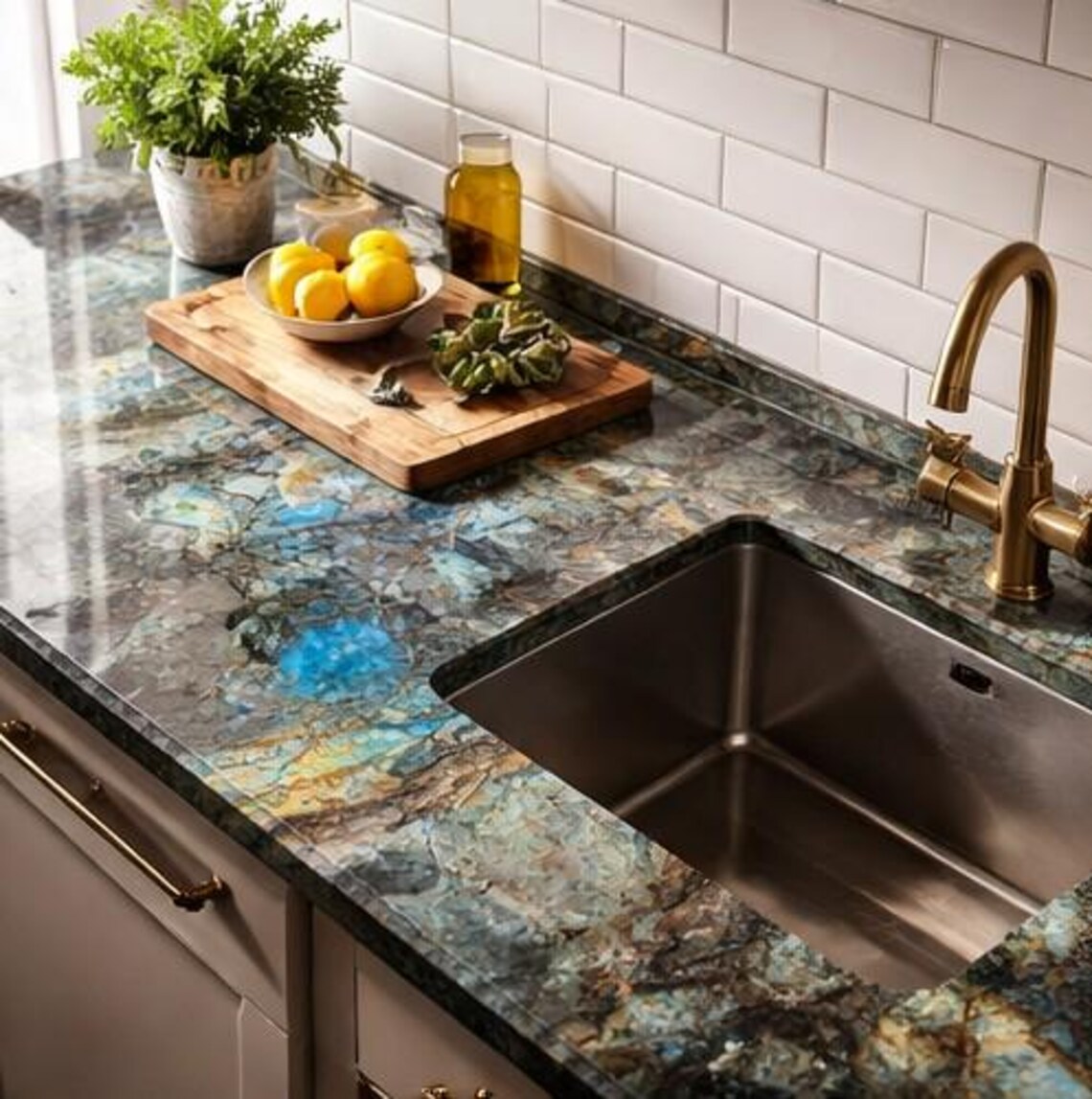 Labradorite Kitchen Island Countertop Slab - Etsy
