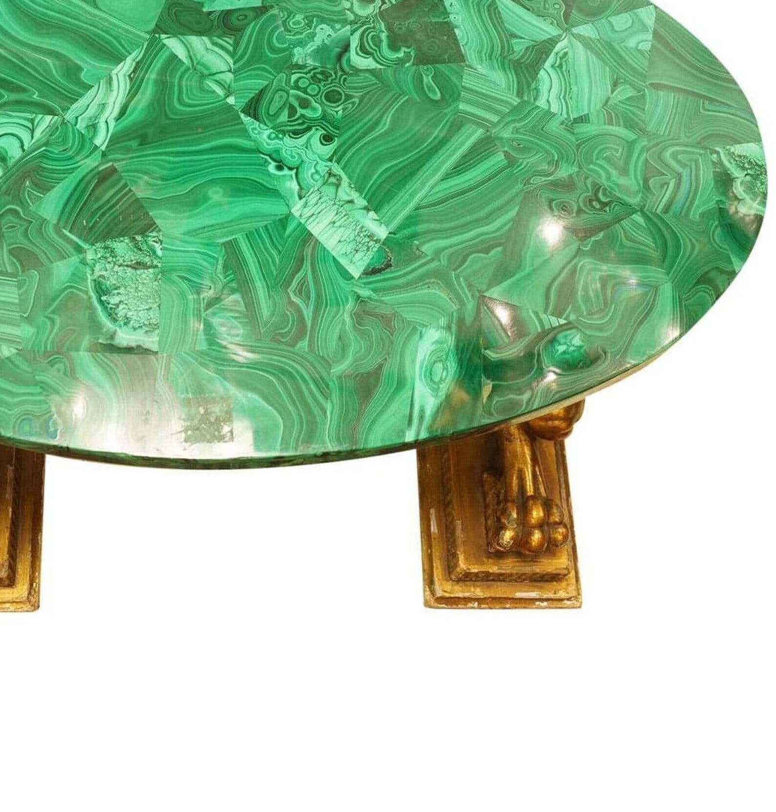 Luxury Malachite Stone Table for Home & Office, Exotic Green Stone ...