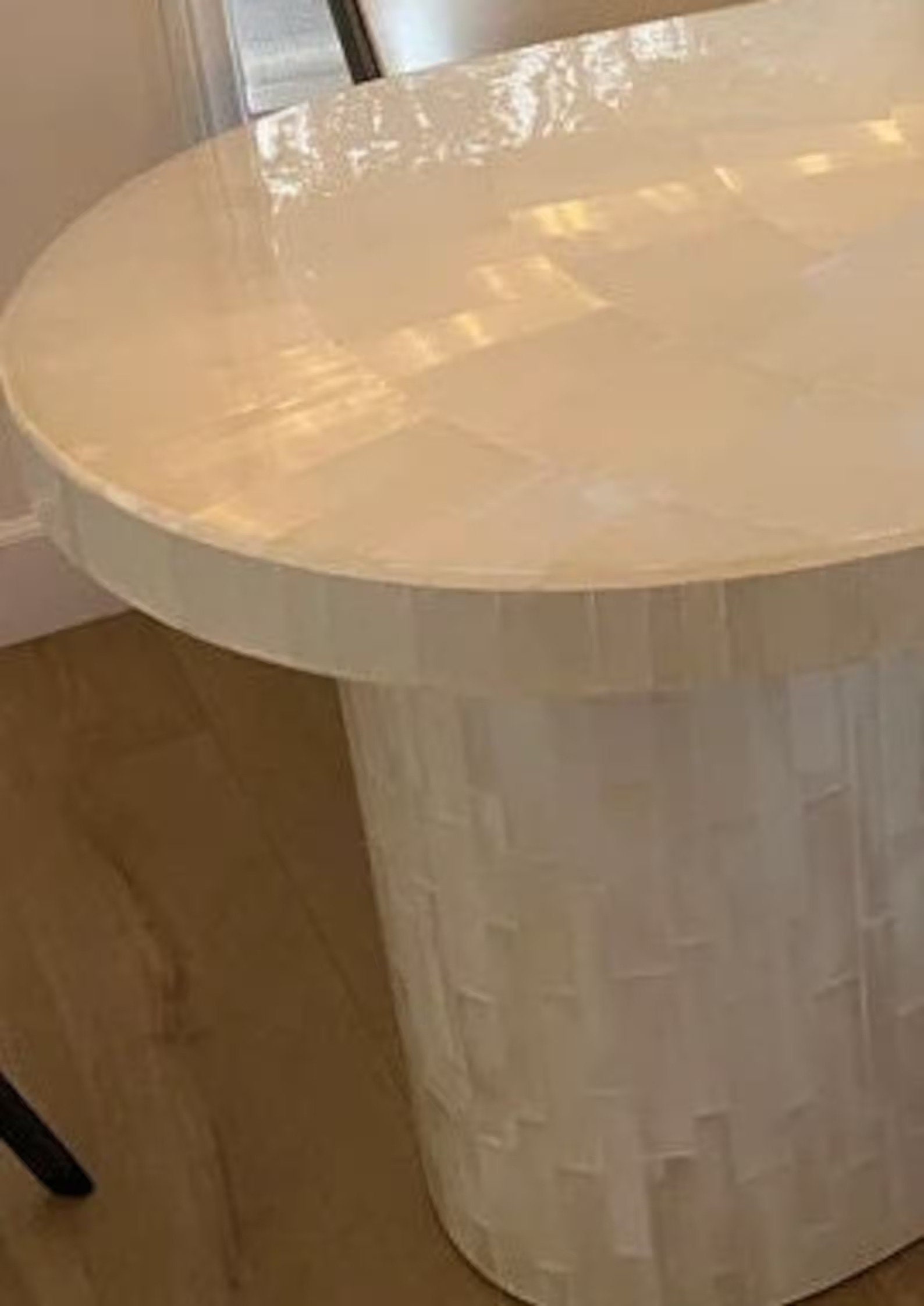 Natural Selenite Stone Oval Coffee Table, Crystal Healing Selenite ...