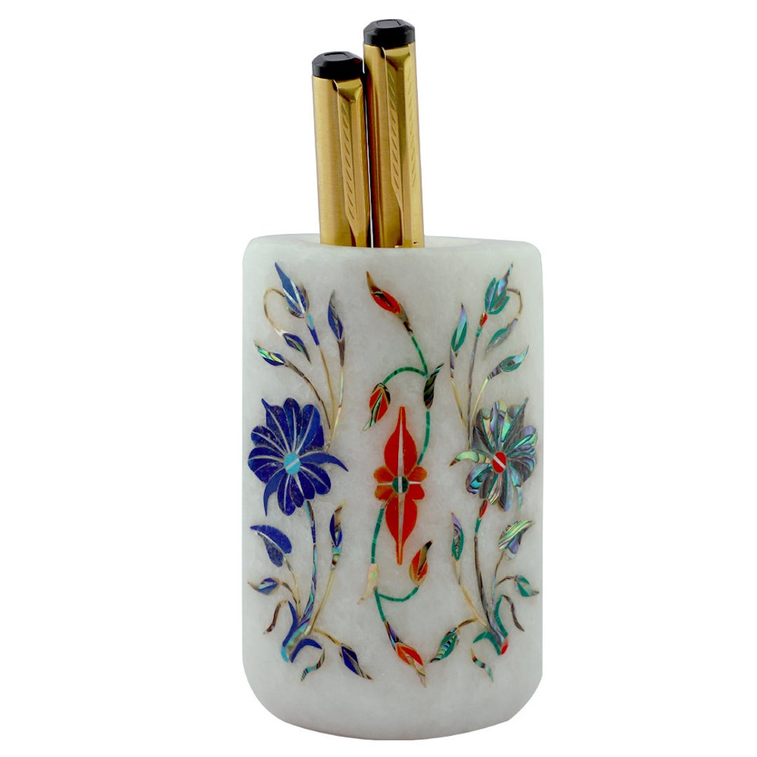 Unique Marble Pen Holder, Desk Organizer, Make up Brush Holder, Desk ...