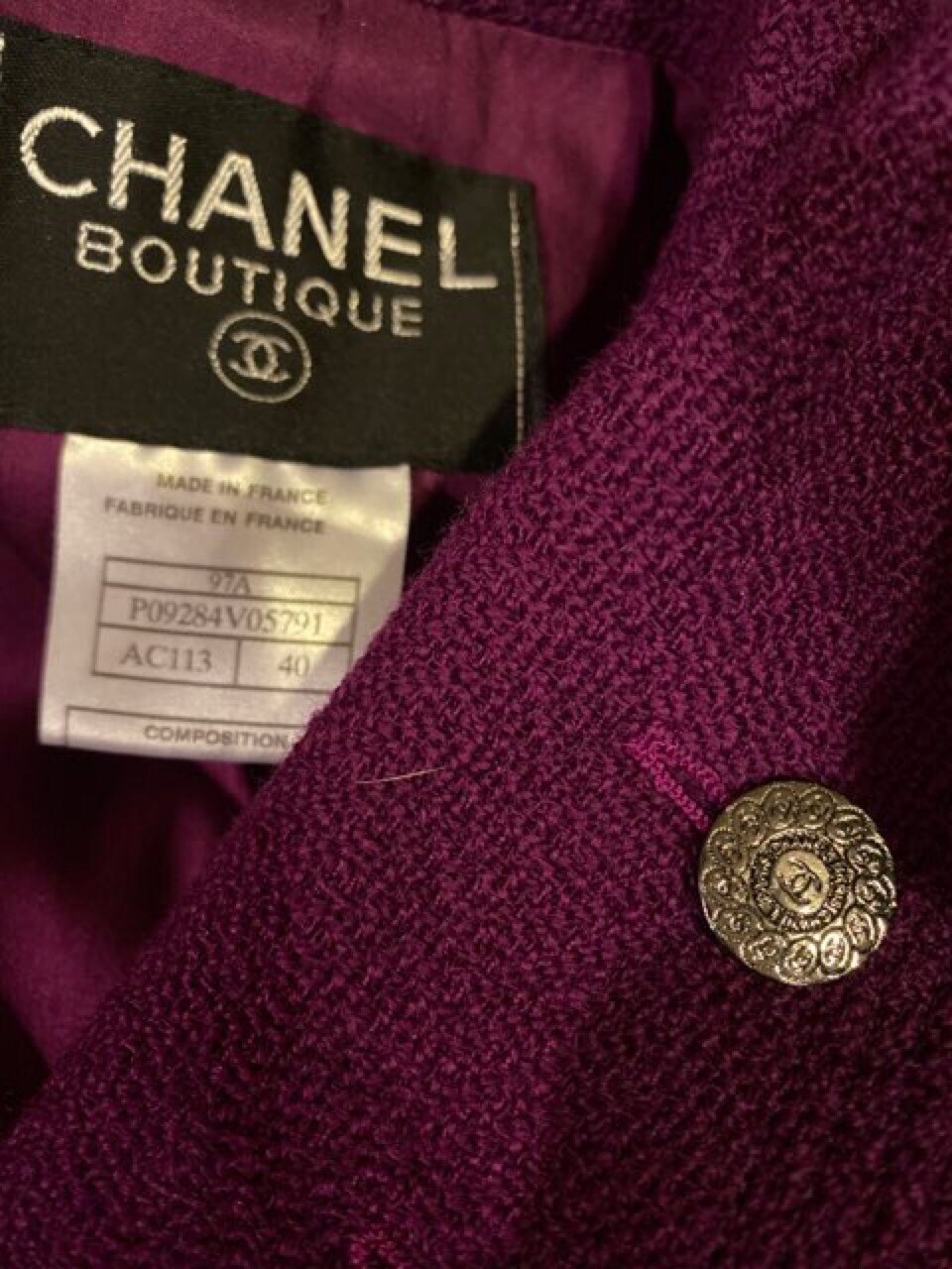 Chanel Vintage 97A 1997 Fall Merlot Jacket Blazer FR 40 US 4 - Etsy