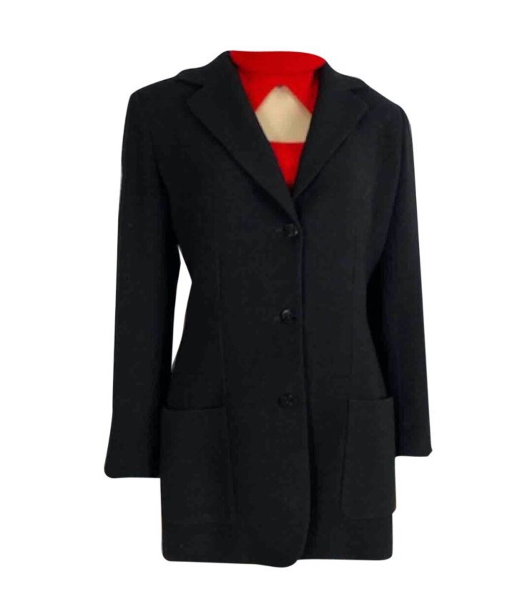 Vintage Chanel 98A 1998 Fall Black Long Blazer Jacket FR 40 - Etsy