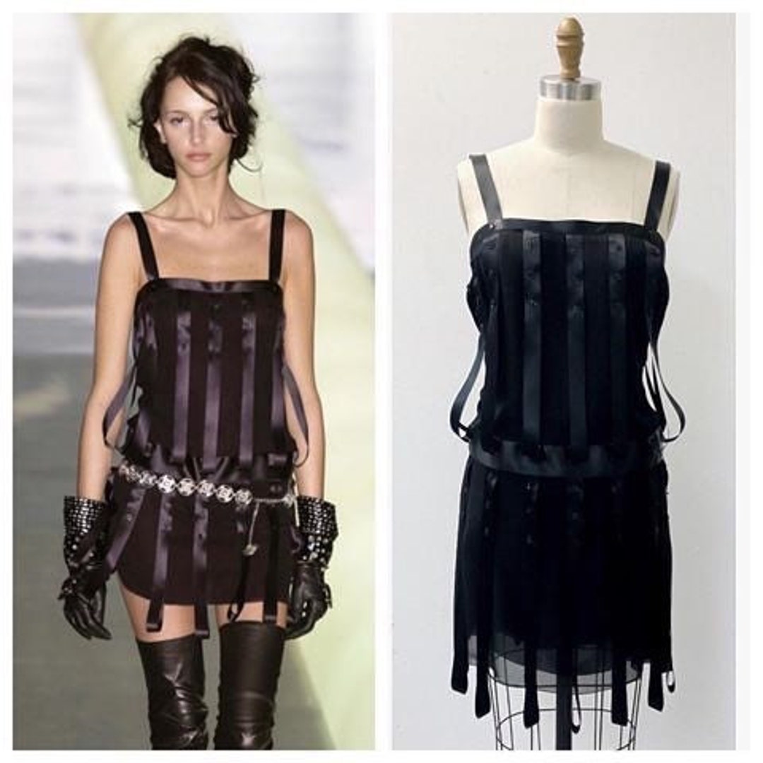 Vintage Chanel 03A, 2003 Fall Snap Collection Black Mini Dress Top ...