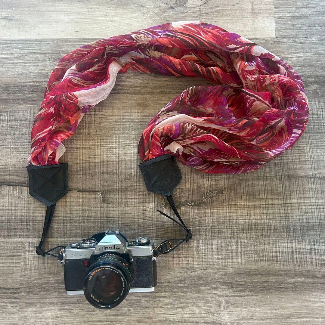 Red Feathers Soft Upcycled Scarf Adjustable Camera Strap - Etsy