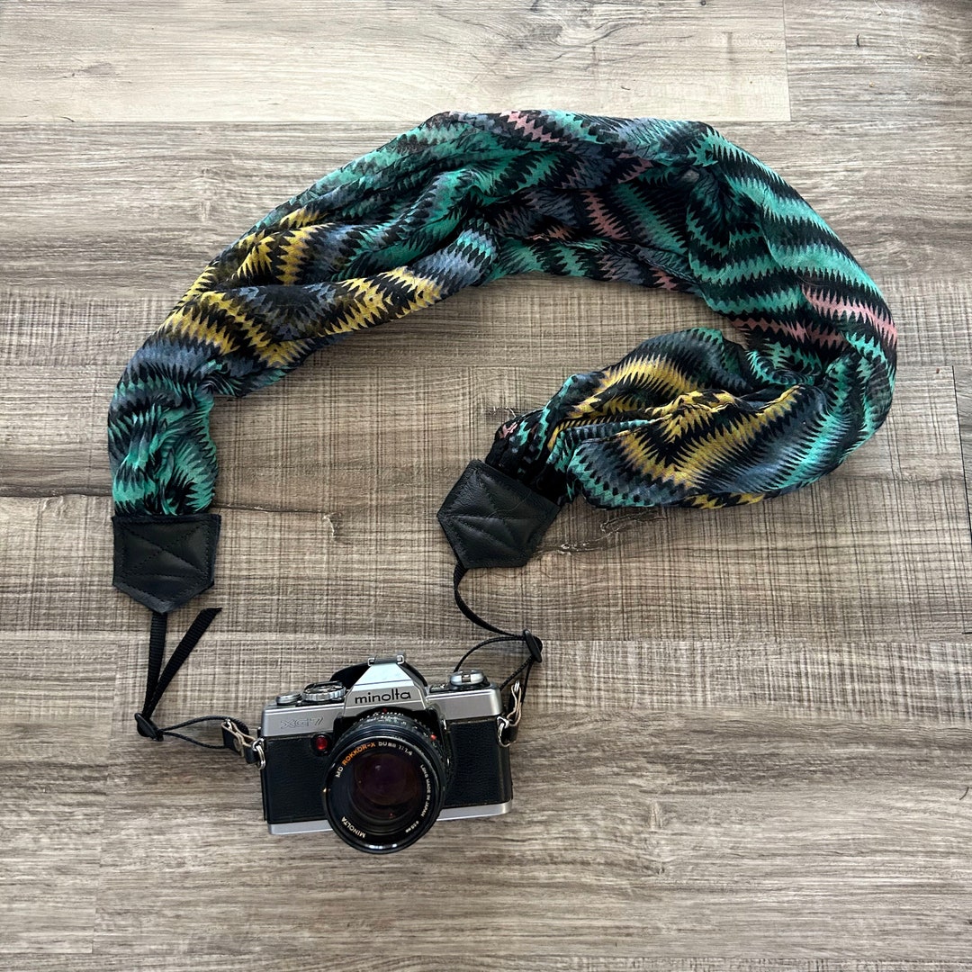 Colorful Zig-zag Black Green Yellow Adjustable Scarf Camera Strap - Etsy