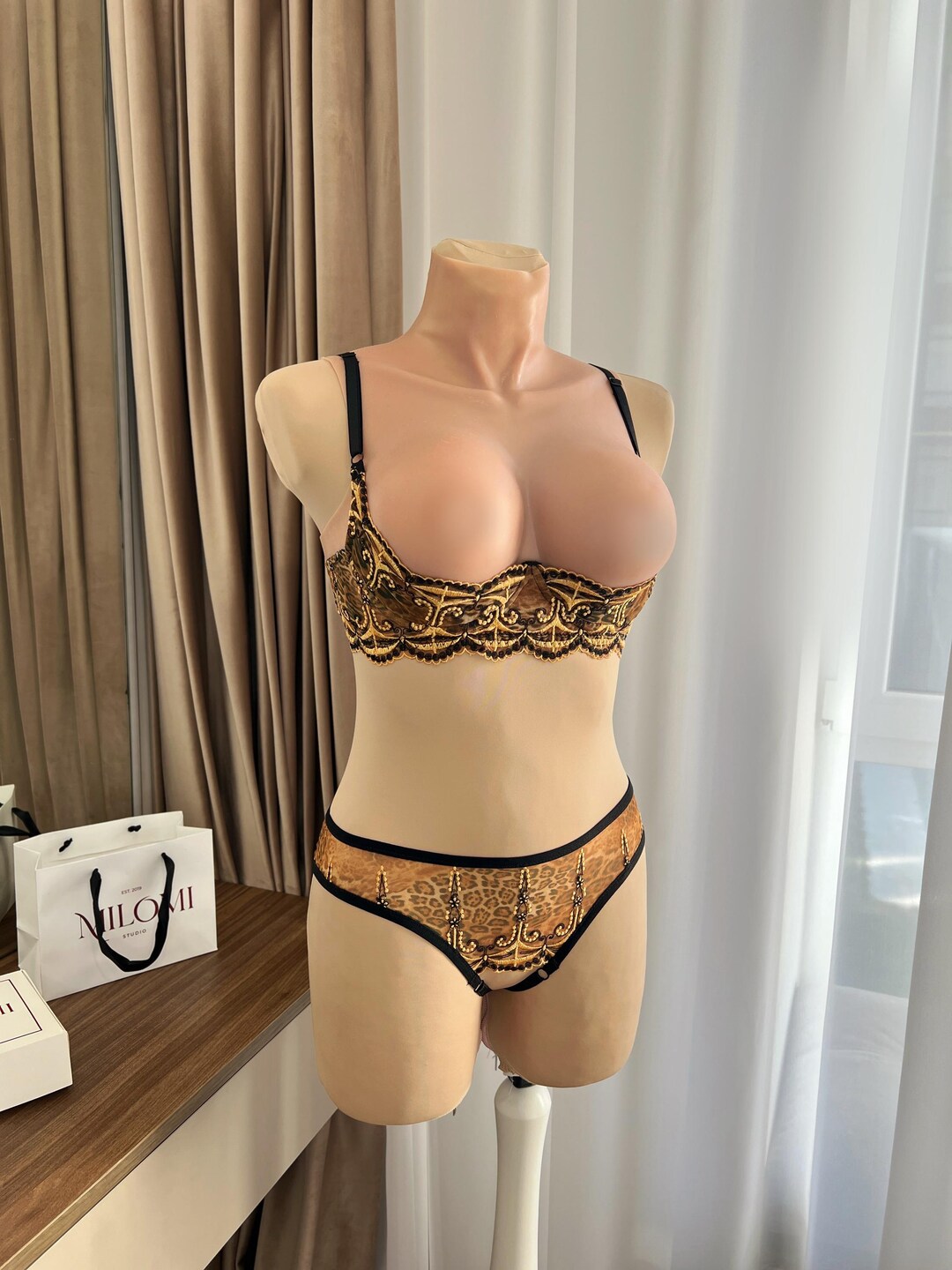 Open Cupless Lingerie Extreme Open Crotched Lingerie, Quarter Cup Shelf Bra, Shelf Bra Open ...