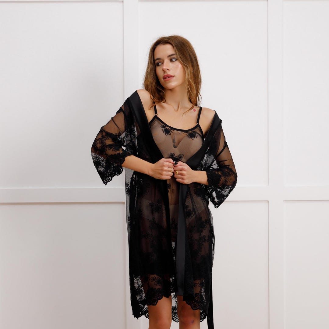 See Through Night Dress And Sheer Robe Sheer Nightgown See Through 6337