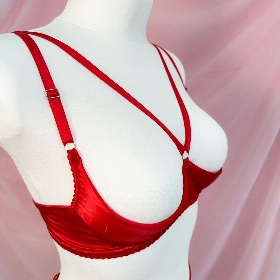 Open Lingeries Open Cupless Bra Support, Shelf Bra Open Support, Open Crotched Lingerie, Half ...