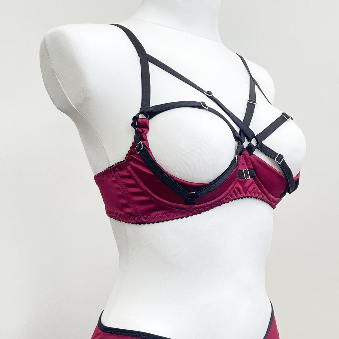 Open Cupless Lingerie Shelf Bra Open Quarter Cup Bra, Open Cupless Bra Support, Lingerie See ...