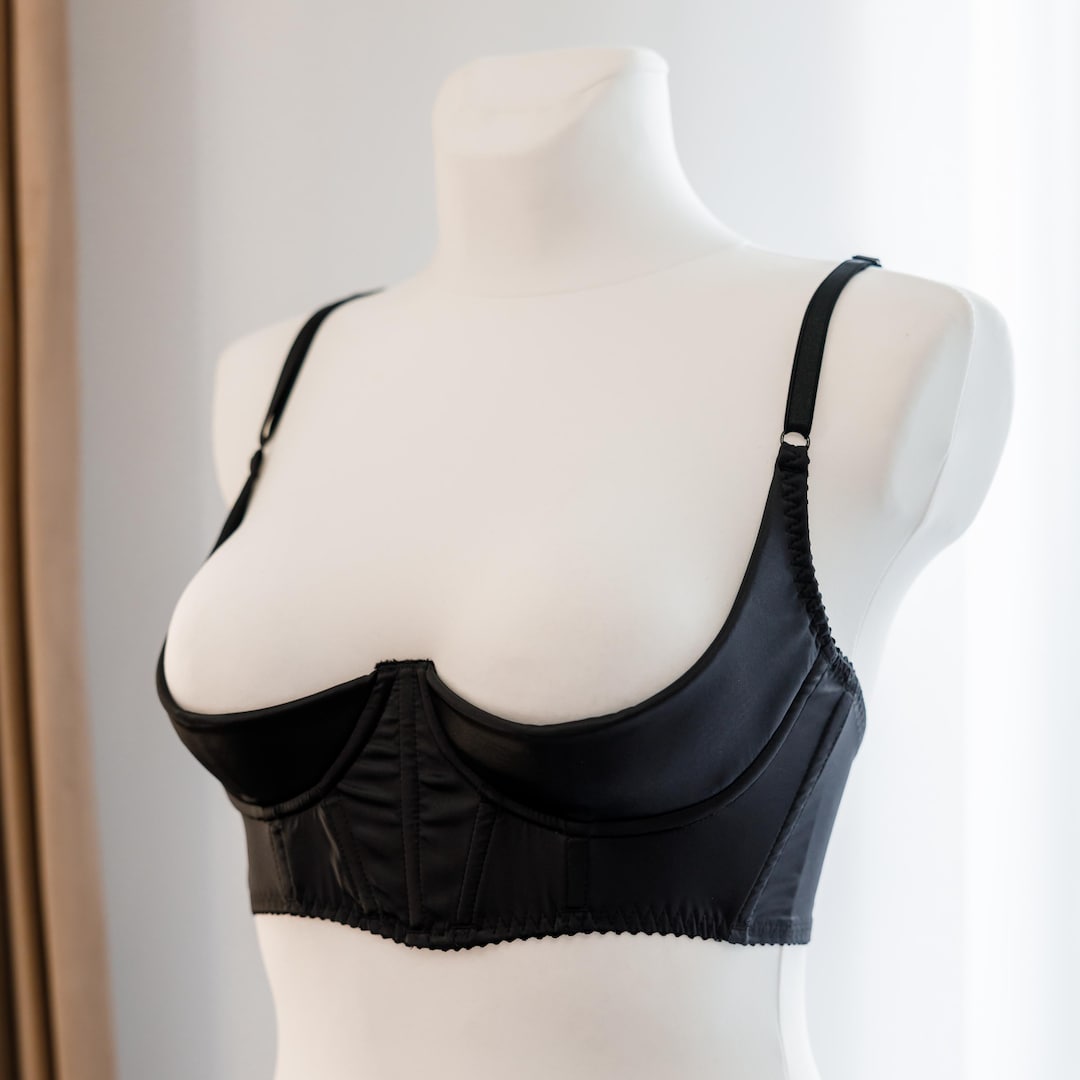 Satin Open Lingeries: Cupless Corset Bra Open Shelf, Plus Size Support - Etsy