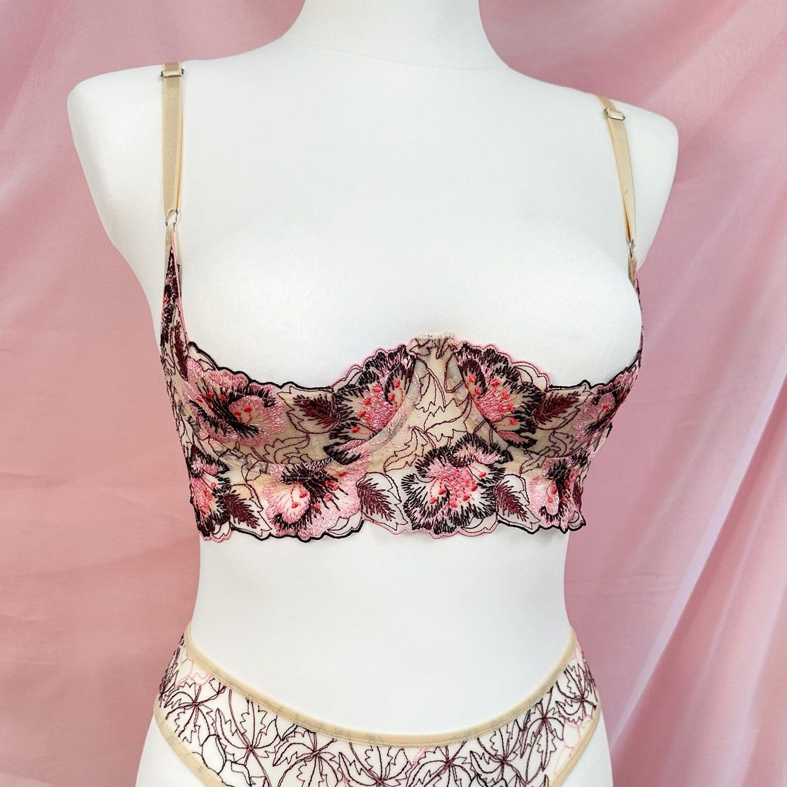 Floral Lace Open Cup Bra, Plus Size Lingerie - Etsy