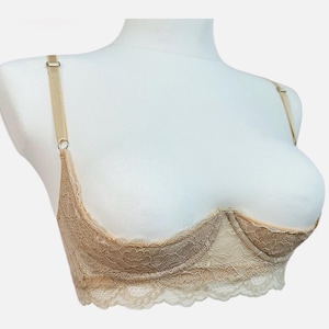 Lace Shelf Bra Open Quarter Cup for Large Bust, Cupless Half Cup Bra Plus Size Bra With Support ...