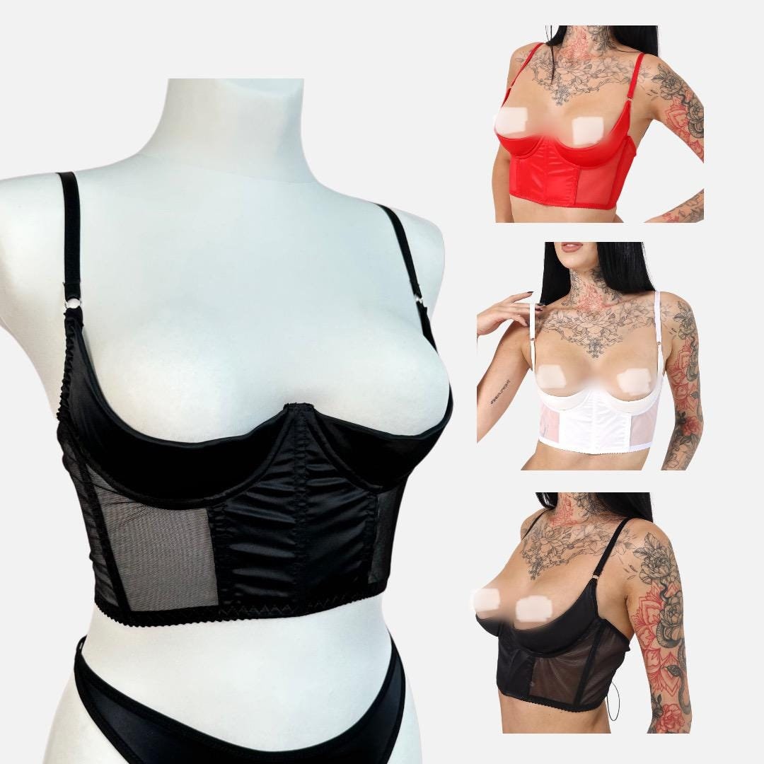 Open Cupless Bra Support, Shelf Bra Open Suppor, Half Cup Shelf Bra, Open Crotched Lingerie, See ...