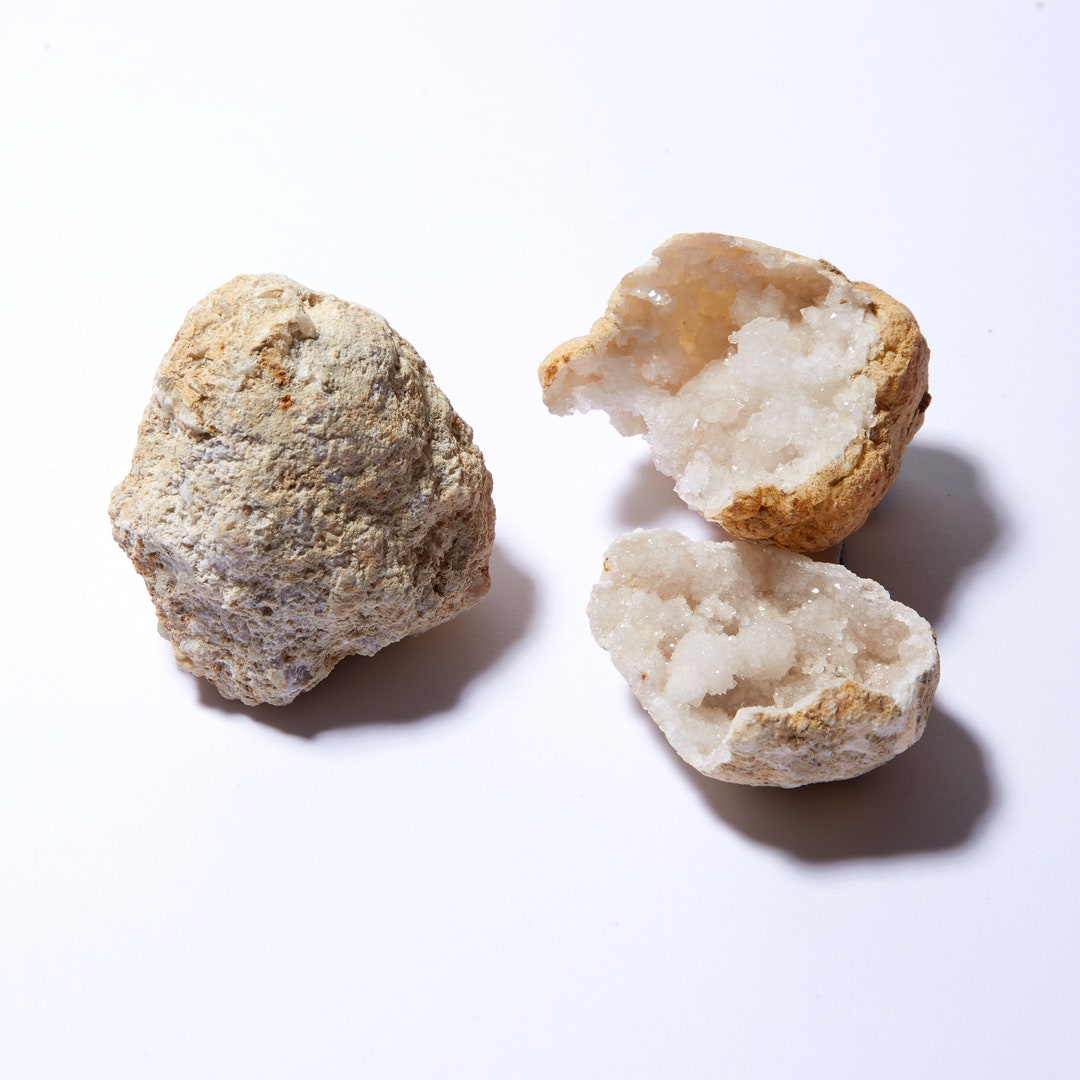 A Geode Smashing Kit in a Zippered Pouch With 2 Medium Sized Geodes ...