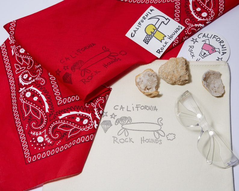 A Geode Smashing Kit in a Zippered Pouch With 2 Medium Sized Geodes ...