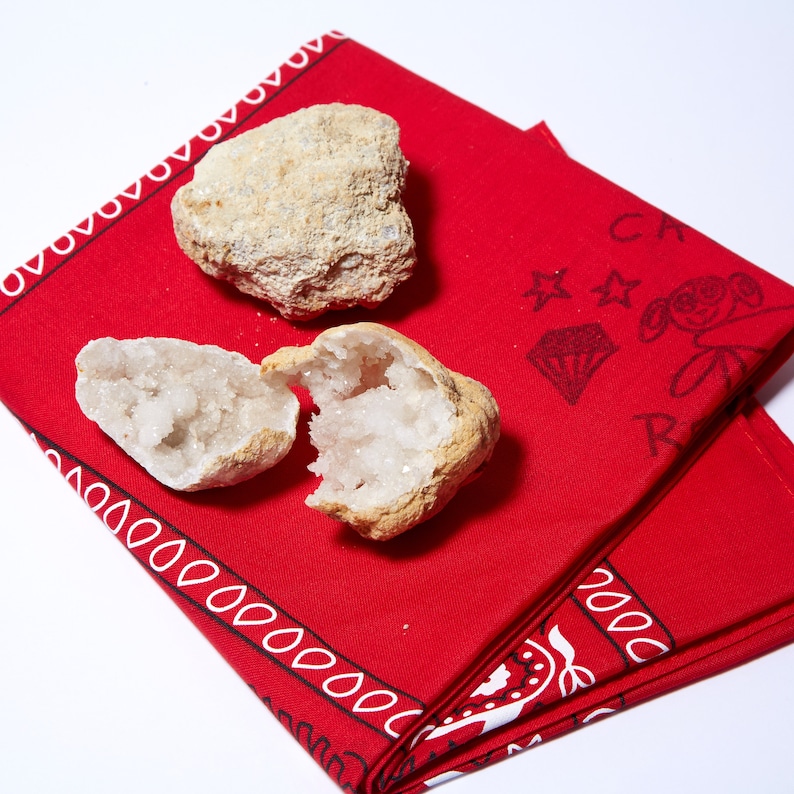 A Geode Smashing Kit in a Zippered Pouch With 2 Medium Sized Geodes ...