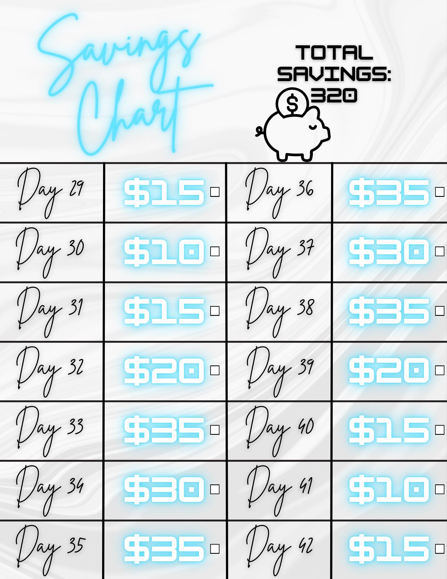 Printable Savings Chart Digital Download to Track Your Goals - Etsy UK