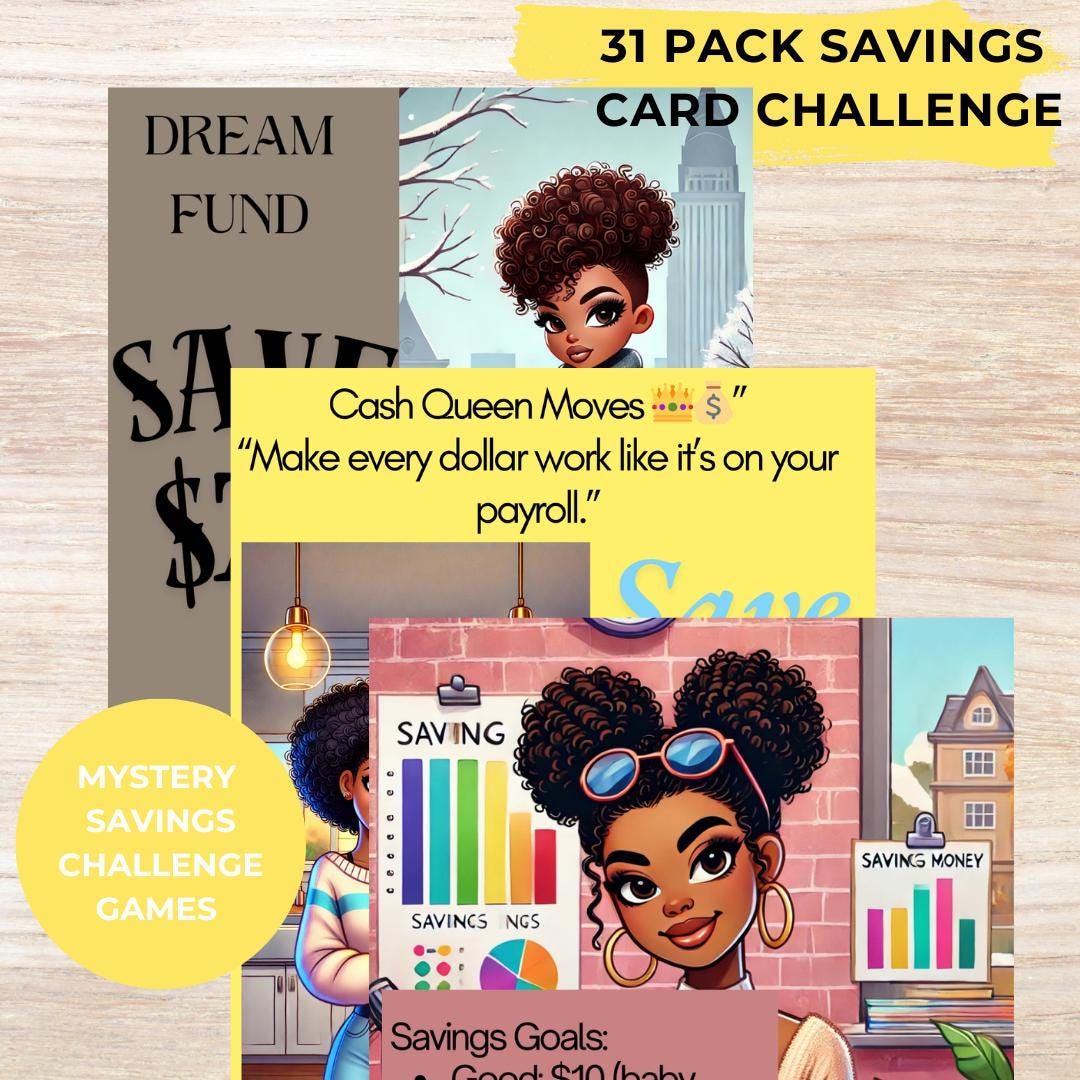 31-pack Savings Challenge Cards | Fun Money-saving Game | Budget ...