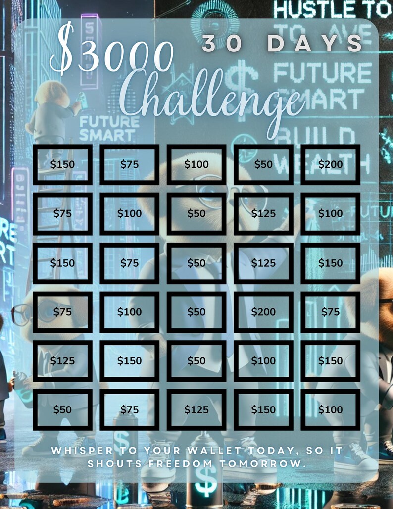 Dog Savings Challenge | Save 200 in 30 Days! Free BONUS WALL ART - Etsy