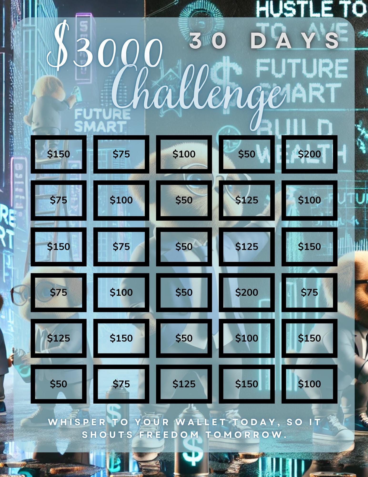 Dog Savings Challenge | Save 200 in 30 Days! Free BONUS WALL ART - Etsy