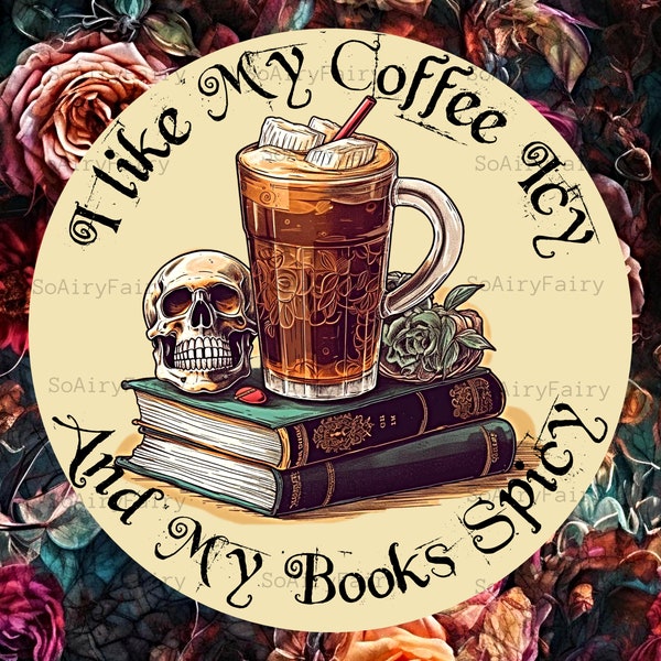 Books Spicy and Coffee Icy Svg - Etsy