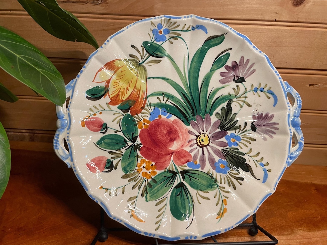 Italian Renaissance Floral Plate Vintage Italian Majolica Hand-painted ...