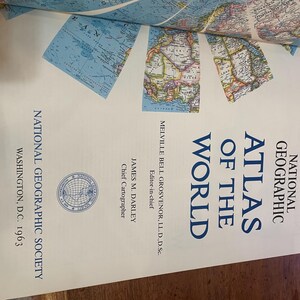 1963 National Geographic Atlas Vintage World Atlas Book Collectible ...