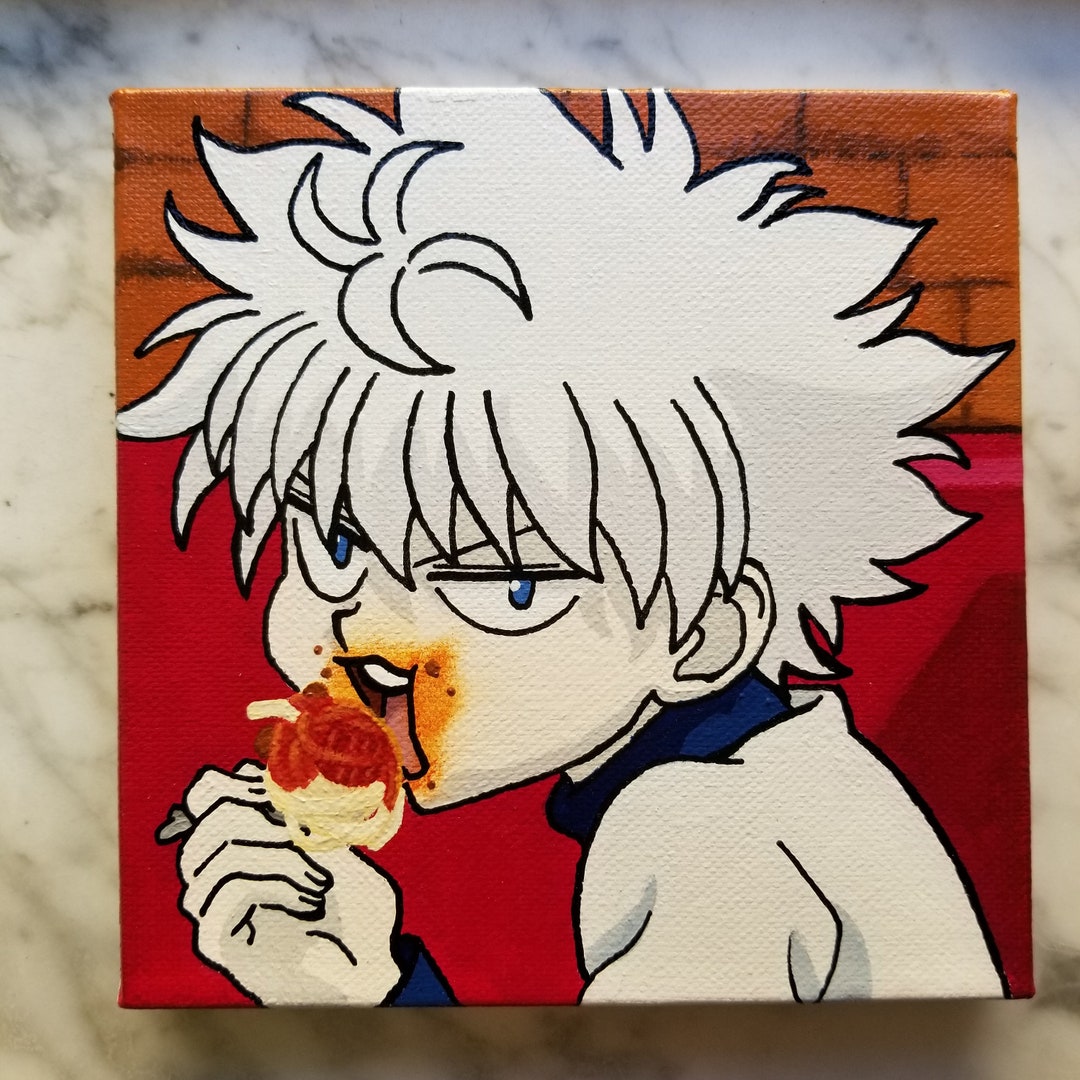 Spaghetti Killua Painted Manga Panel (6"x6") - Etsy