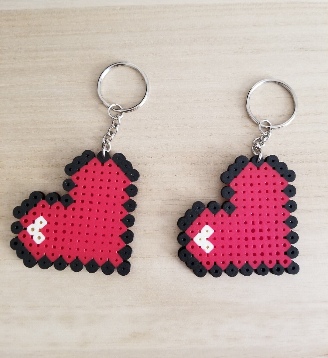8-bit Hearts/ 2 Piece Matching Keychains - Etsy