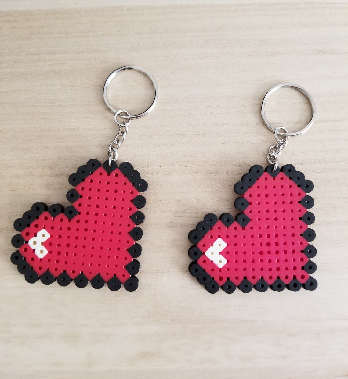8-bit Hearts/ 2 Piece Matching Keychains - Etsy