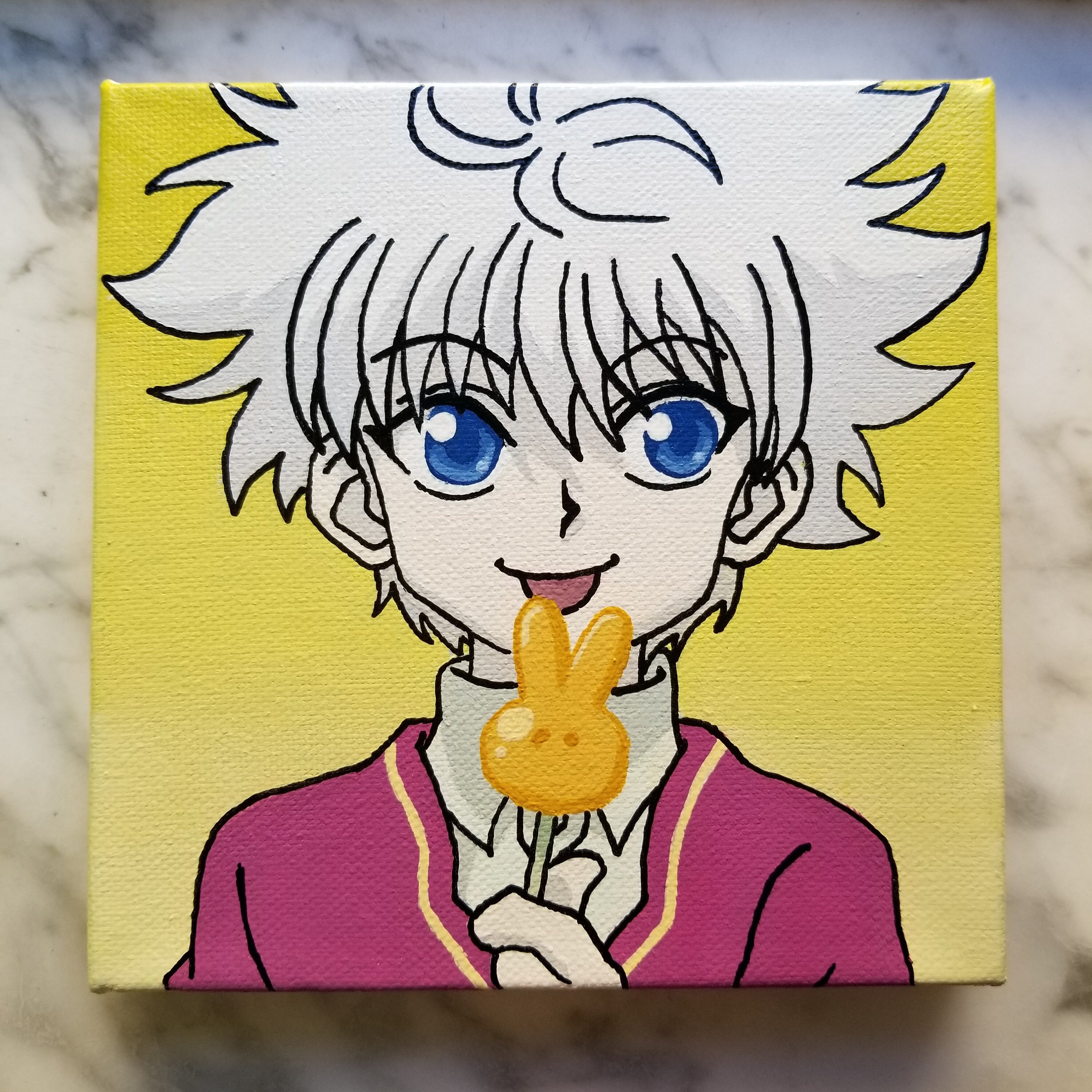 Bunny Killua Painted Manga Panel (6"x6") - Etsy