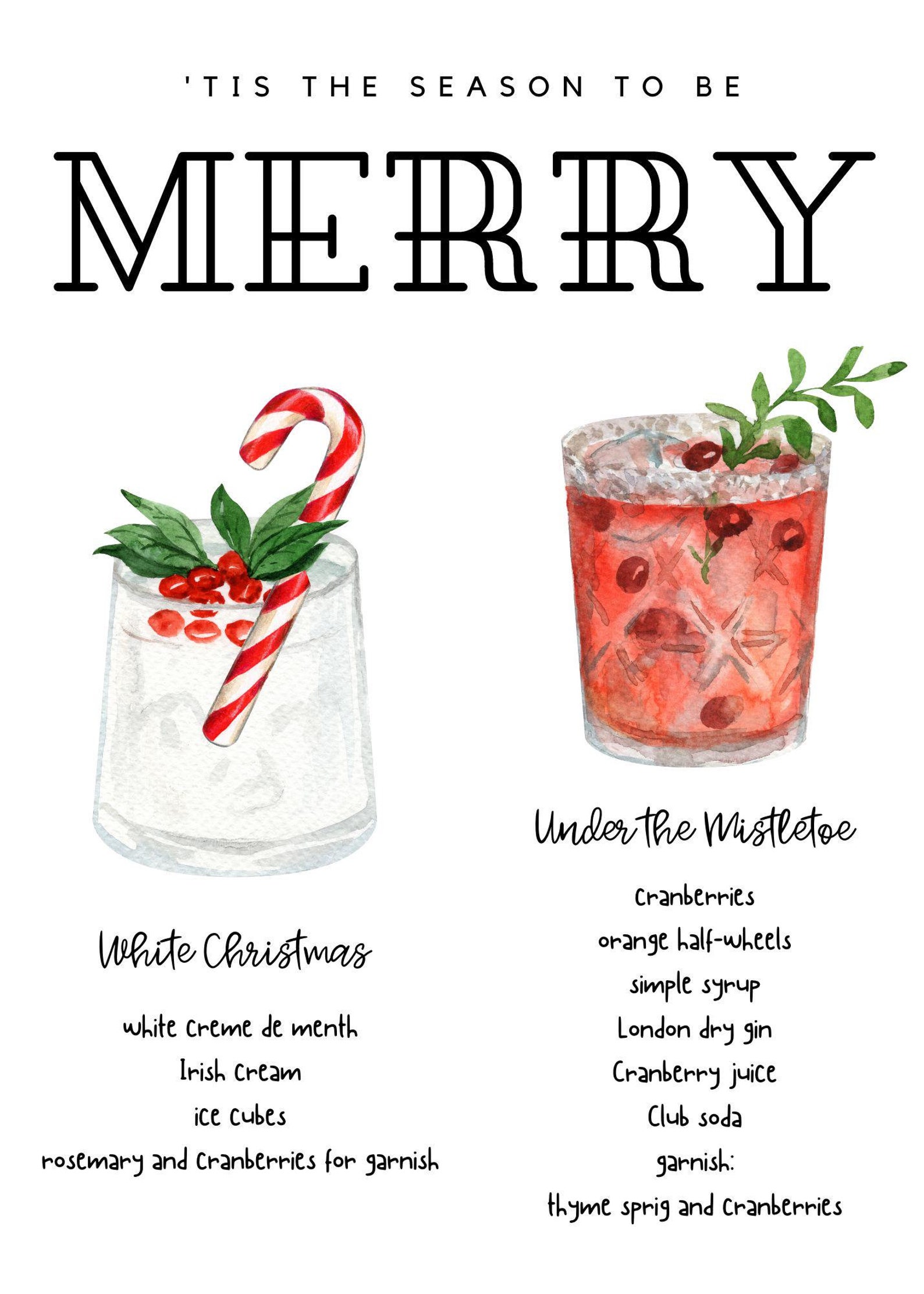 Christmas Drink Menu - Etsy