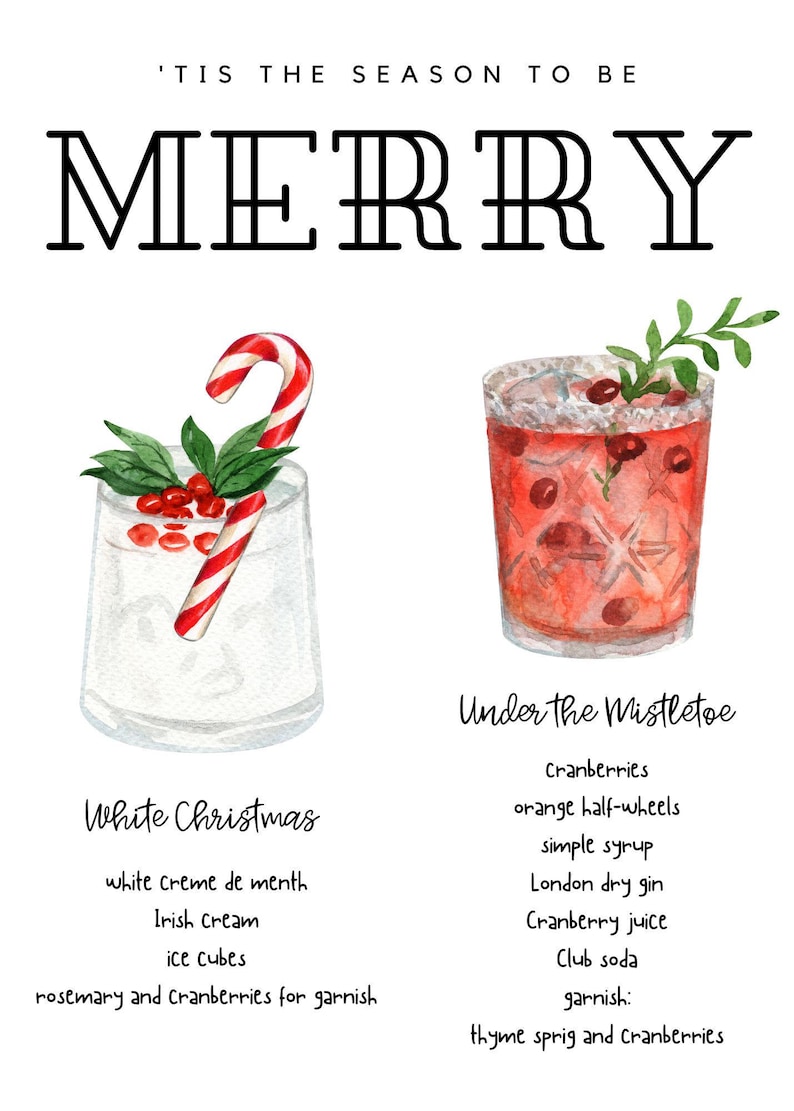 Christmas Drink Menu - Etsy