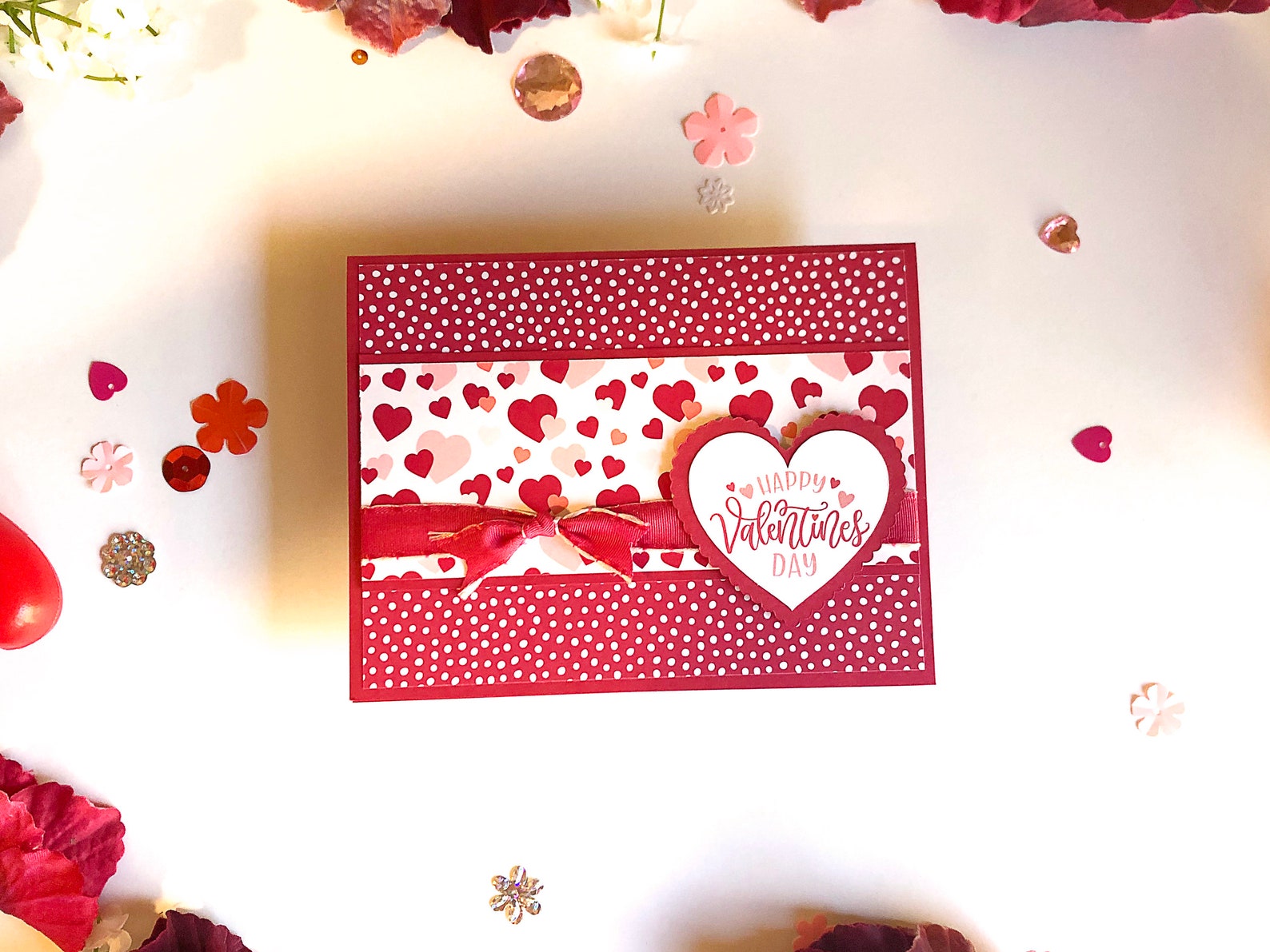 Handmade Valentine Card With Lots of Hearts - Etsy