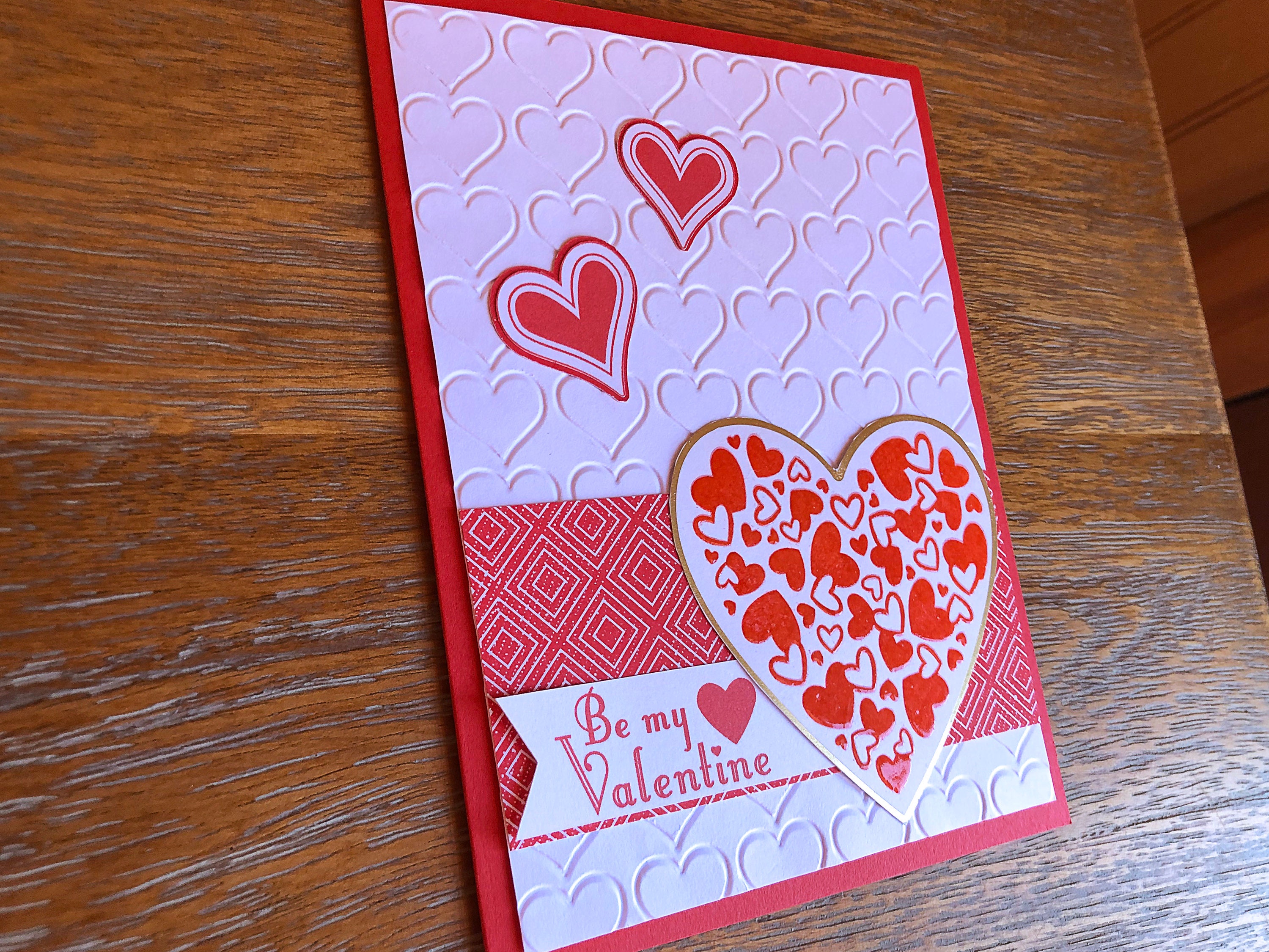 Handmade Valentine Card With Beautiful Hearts - Etsy