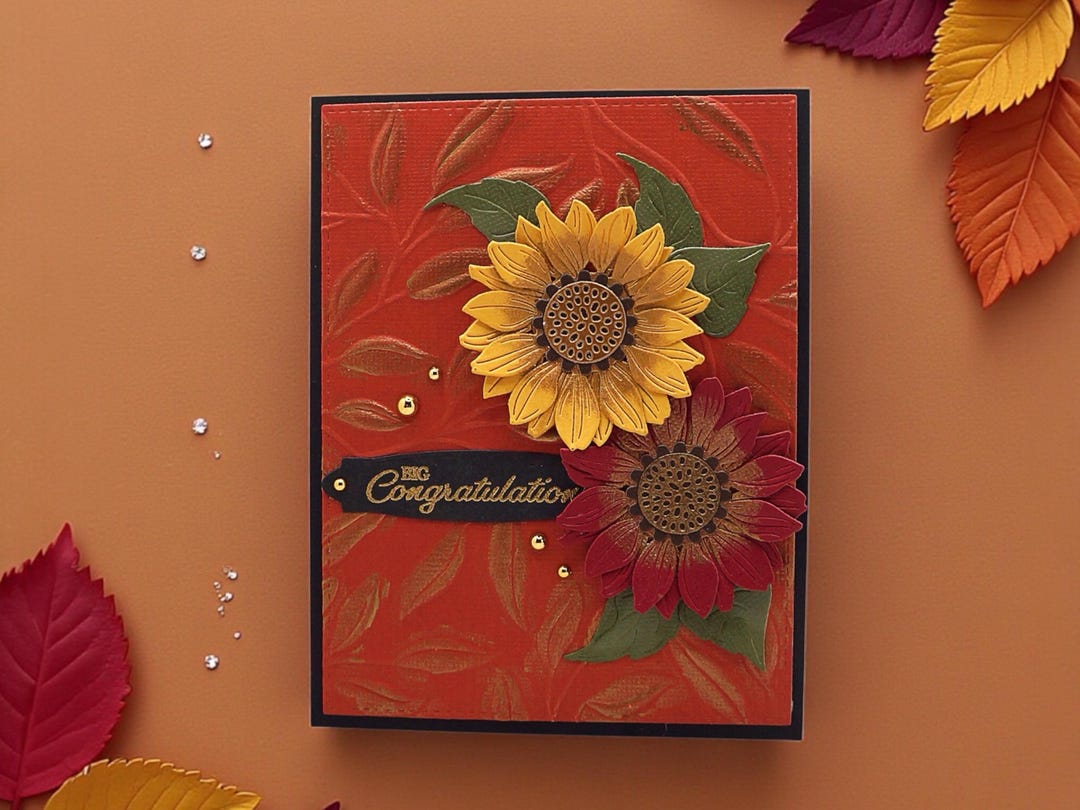 Handmade Sunflower Congratulations Card – 3D Floral Greeting for Any ...