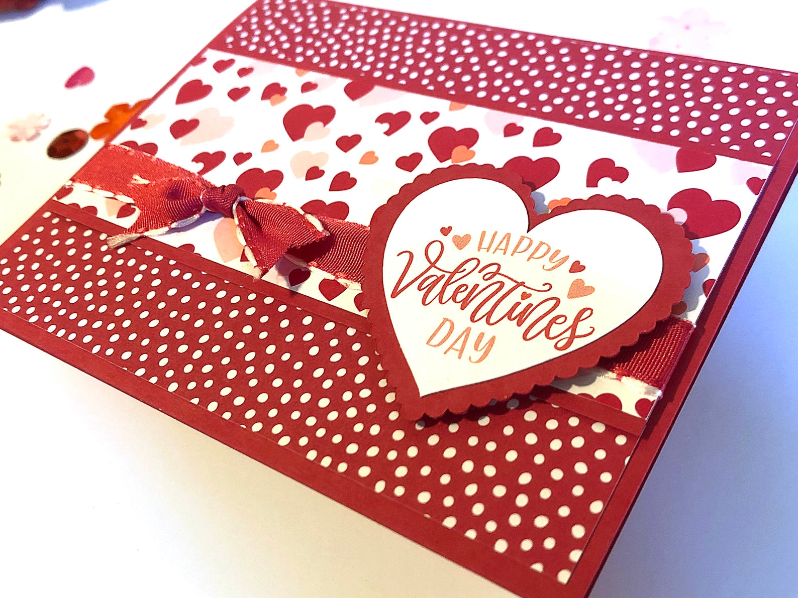 Handmade Valentine Card With Lots of Hearts - Etsy
