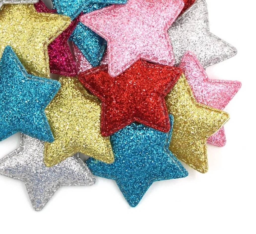 25 Pcs Shiny Star Padded Patches for Clothes Colorful - Etsy UK