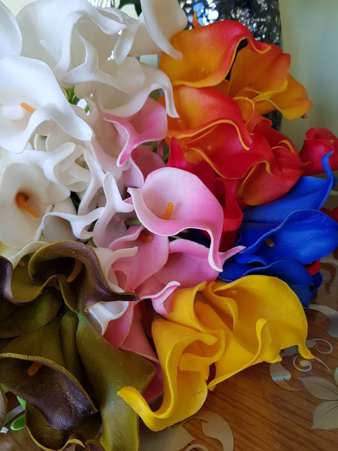 5 Pcs Mixed Colours of Calla Lillies With Stem. High Quality and Real ...