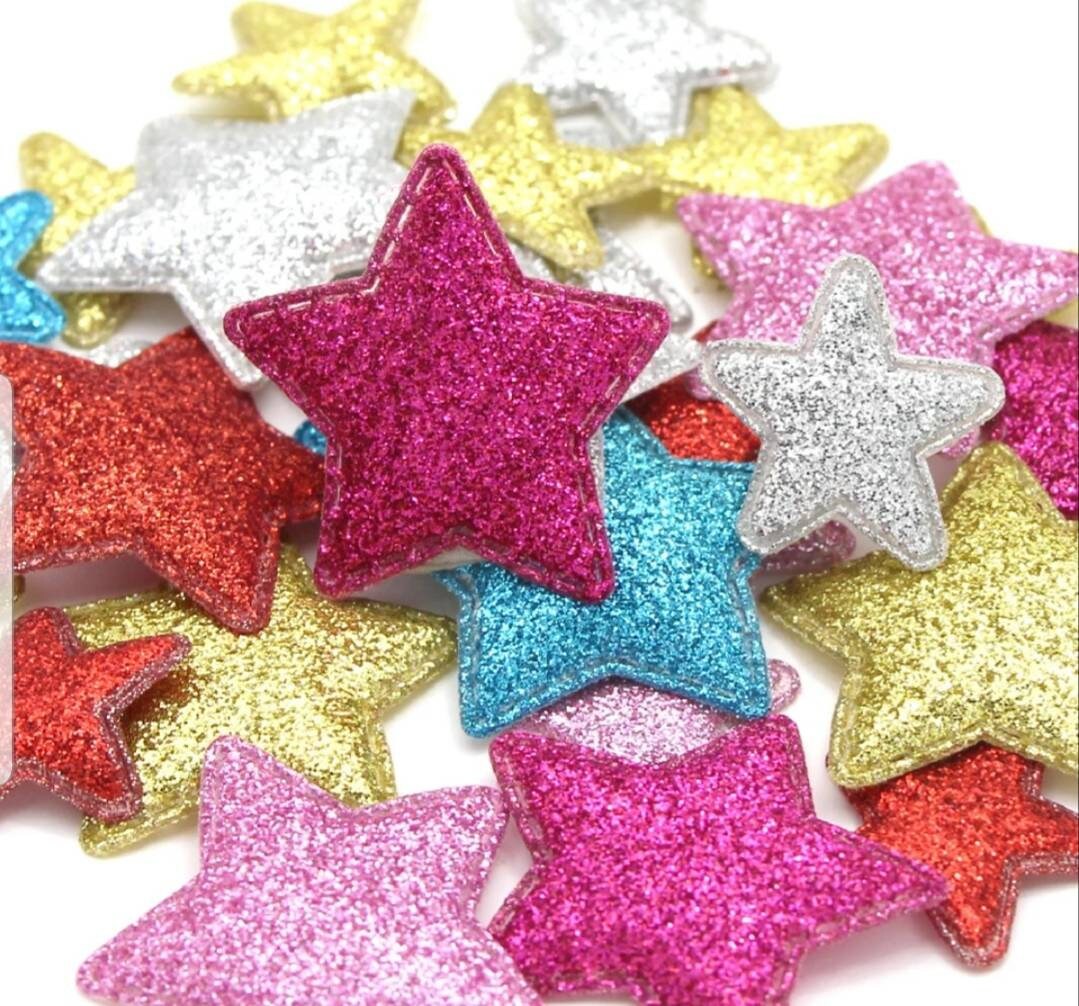 25 Pcs Shiny Star Padded Patches for Clothes Colorful - Etsy UK