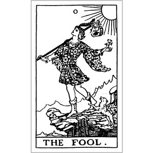 THE FOOL // Black or White Tarot Card Canvas Punk Patch // Fabric Rider ...